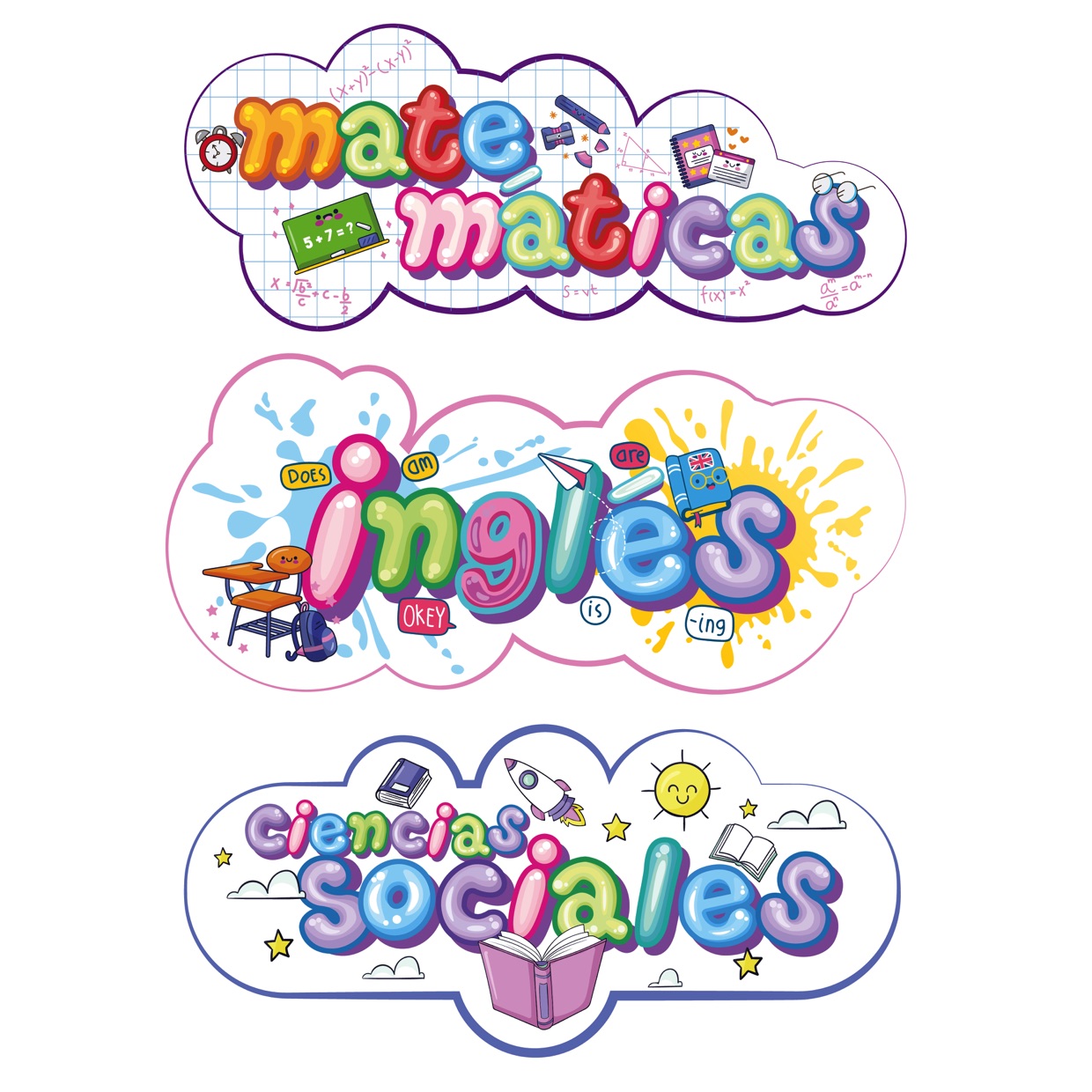 Stickers Laminados Para Marcar Útiles Escolares | Lukas Editores